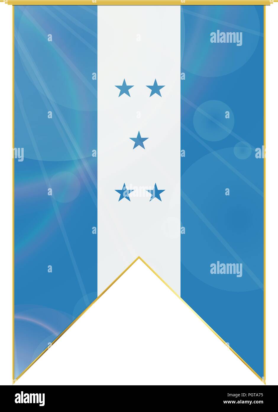 Luxury vertical ribbon with Honduras flag framed in gold Stock Vector ...
