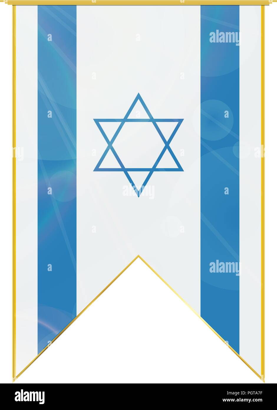 Luxury vertical ribbon with Israel flag framed in gold Stock Vector ...