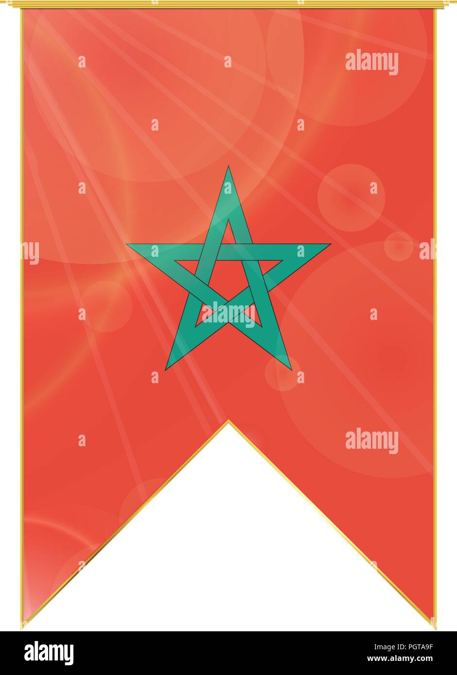 Luxury vertical ribbon with Morocco flag framed in gold Stock Vector ...