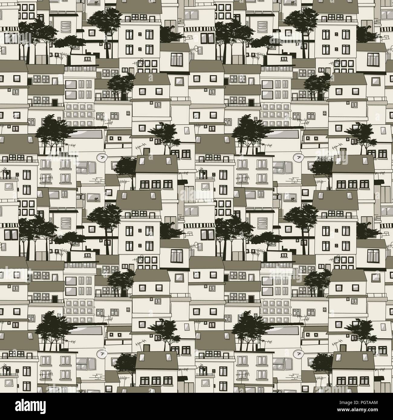Old houses seamless texture pattern Stock Vector Image & Art - Alamy