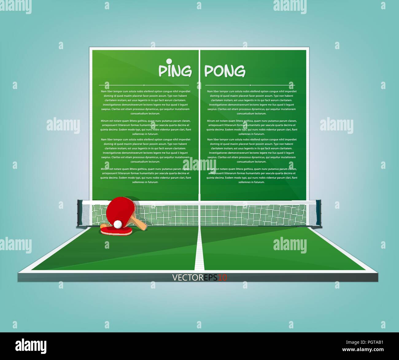 Ping Pong, tennis table vector sport background Stock Vector Image ...