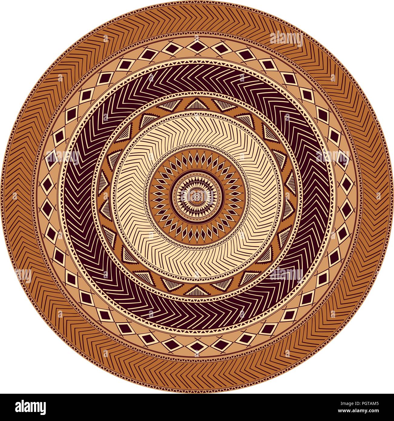 Vector round ornament tribal background Stock Vector Image & Art - Alamy