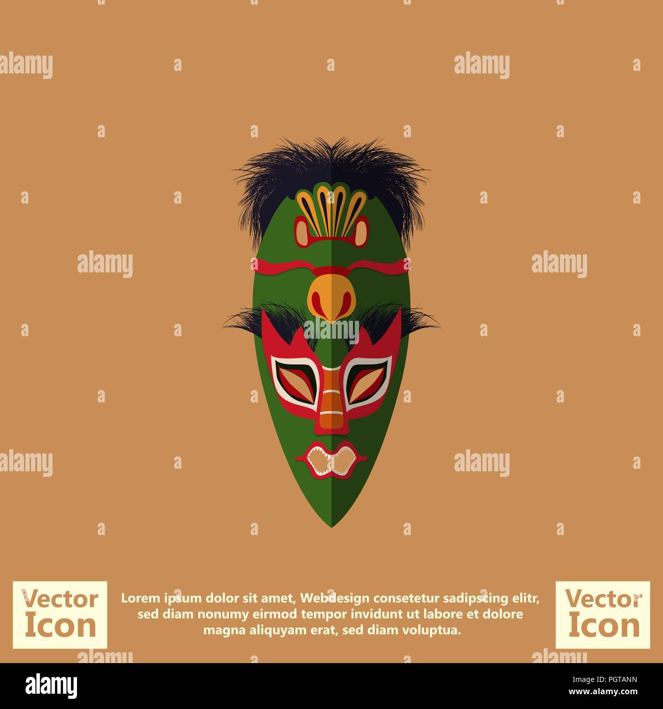 Flat style icon with tribal mask symbol Stock Vector Image & Art - Alamy