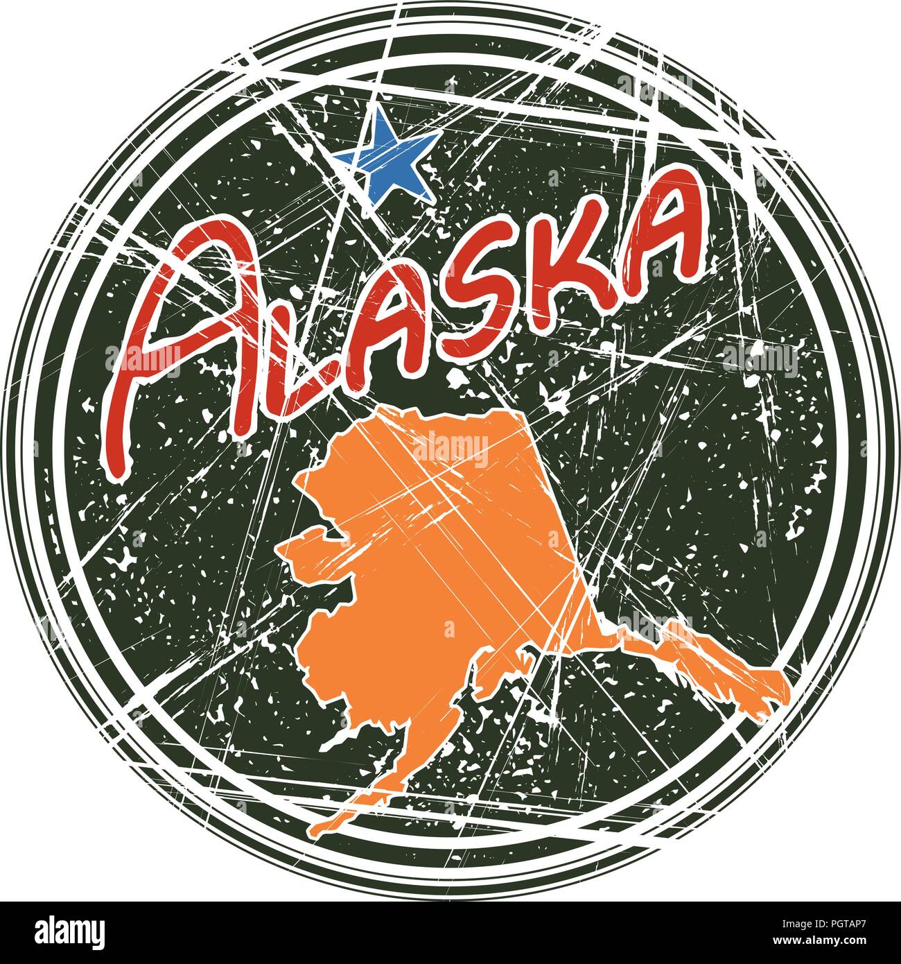 Vintage style Alaska state grunge rubber stamp Stock Vector Image & Art ...