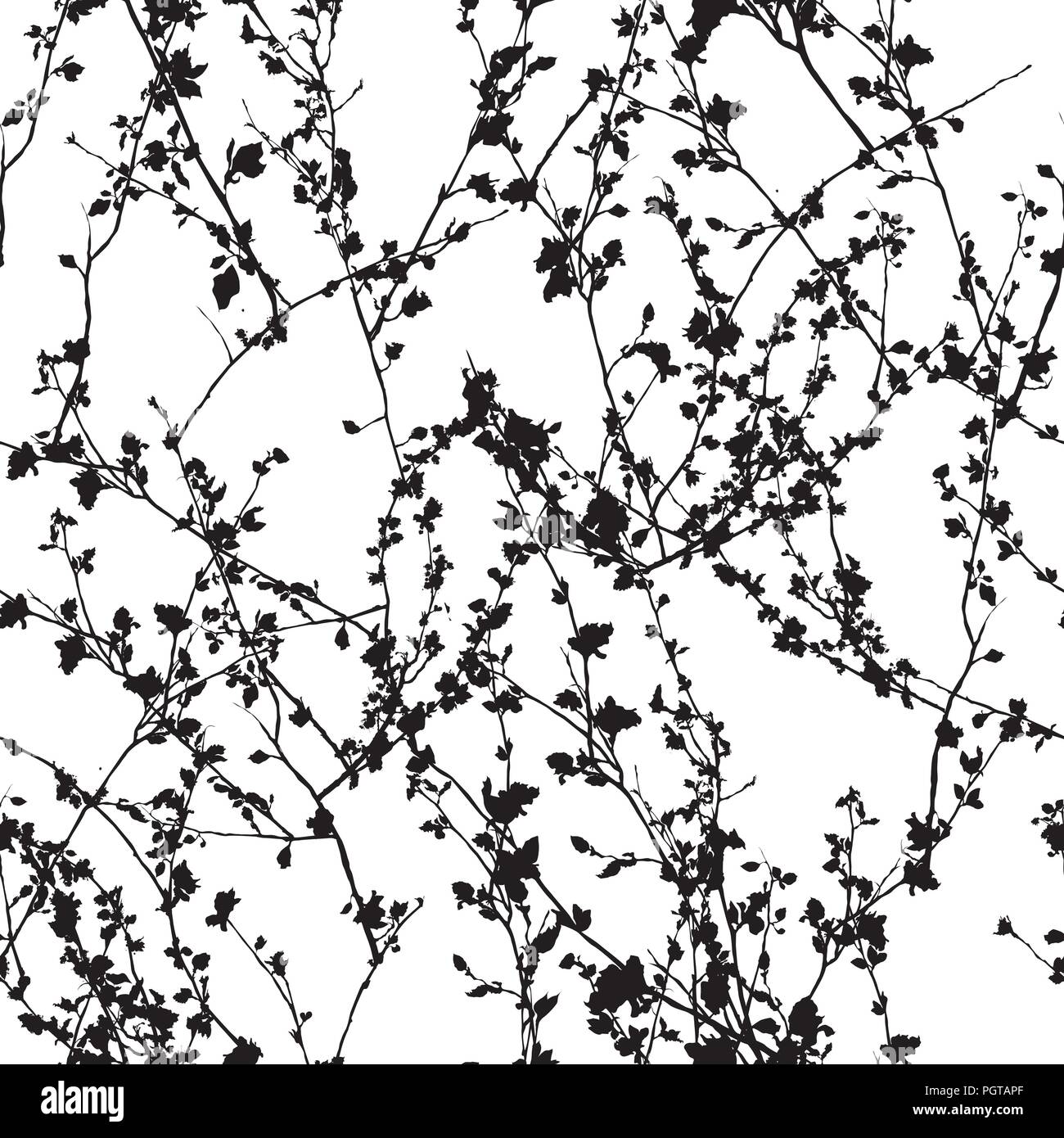 Seamless vector texture of the branches on the white background Stock ...