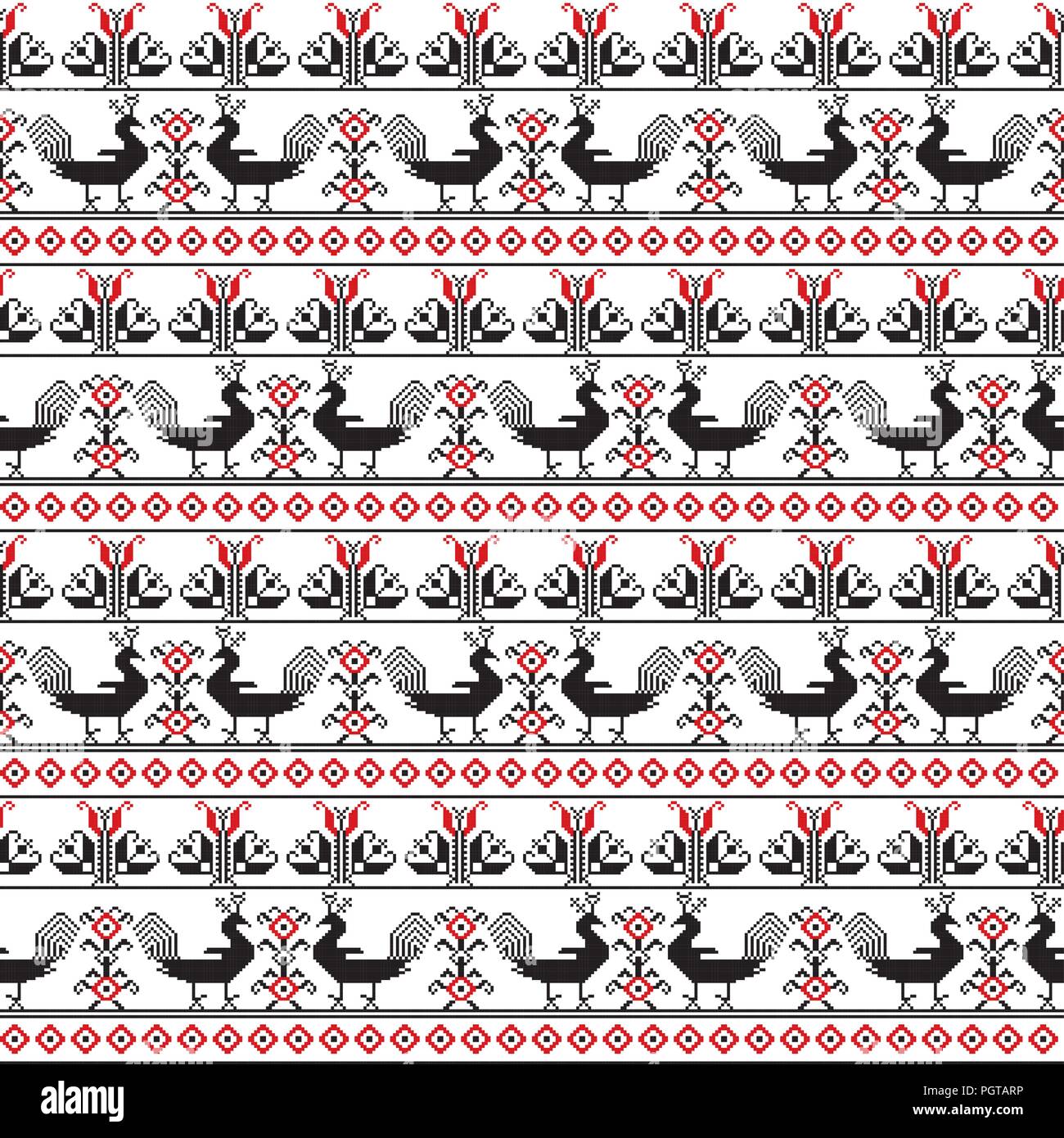 Seamless pattern design inspired by Romanian traditional embroidery ...
