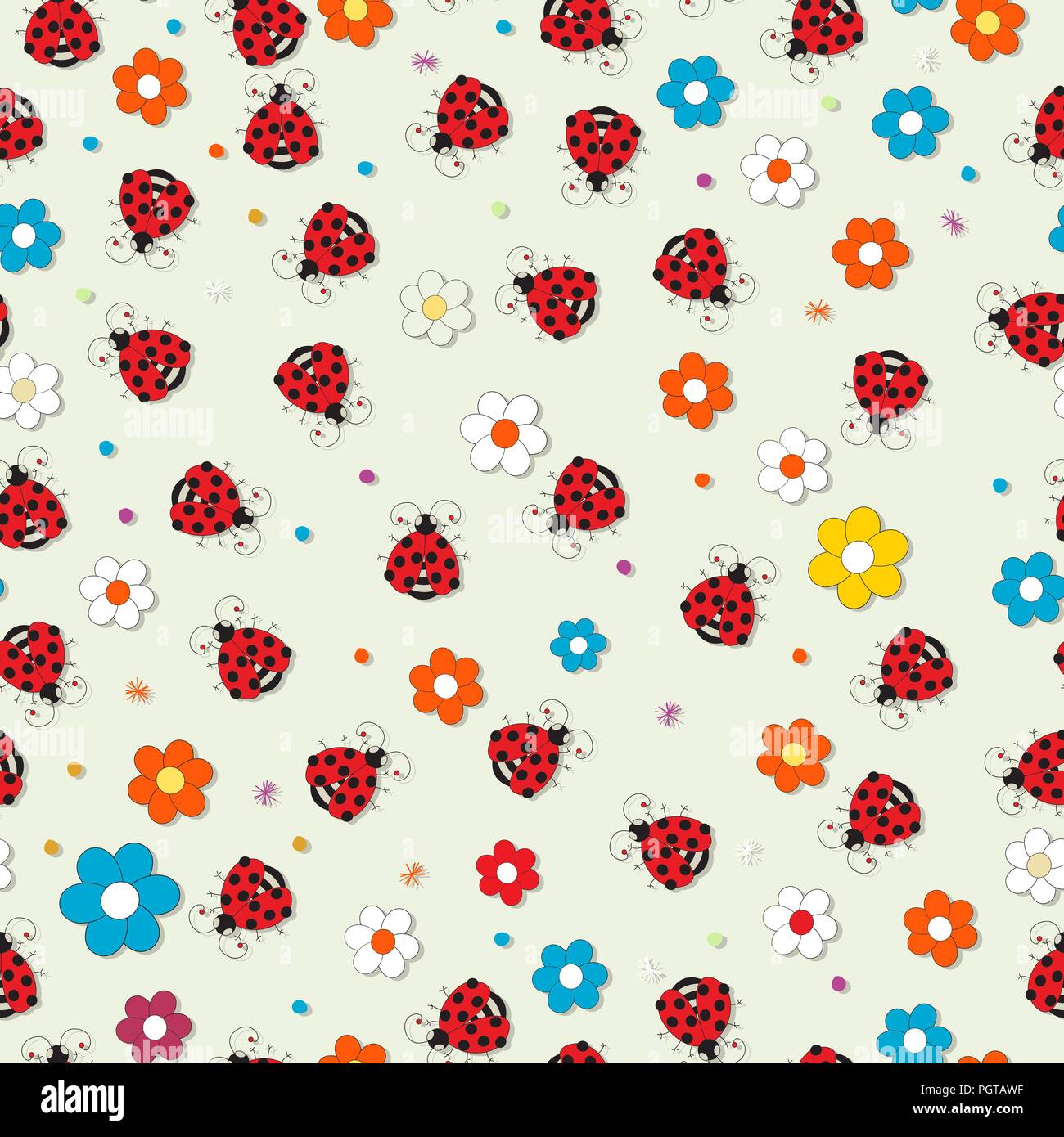 Seamless ladybug vector pattern Stock Vector Image & Art - Alamy