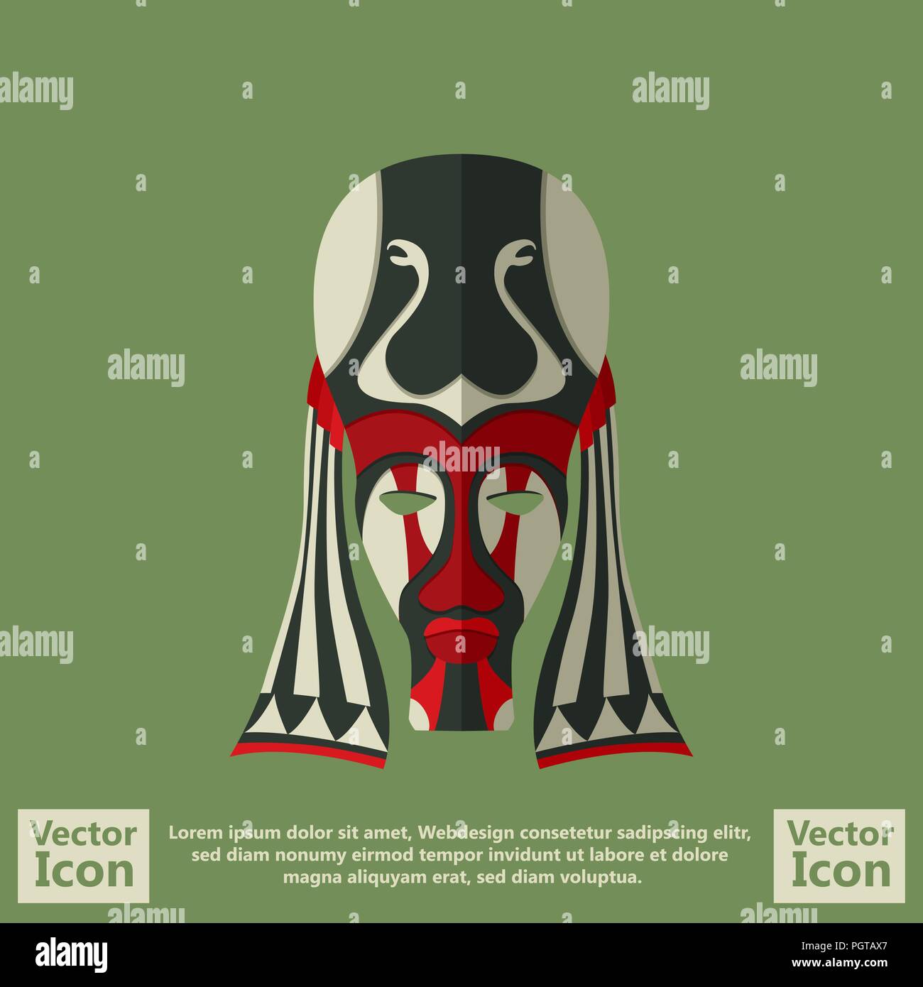 Flat style icon with tribal mask symbol Stock Vector Image & Art - Alamy