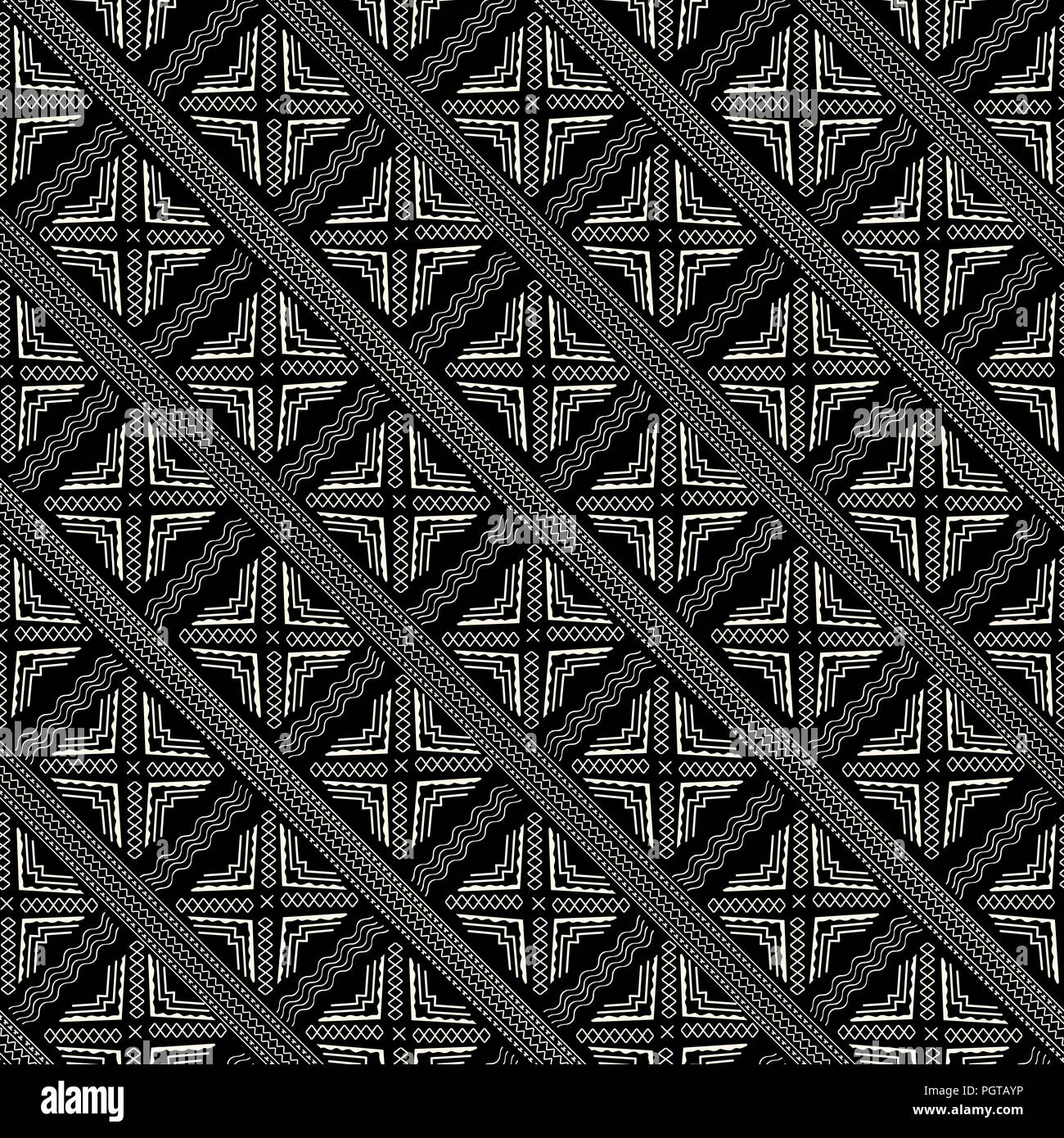 Abstract hand-drawn ethno pattern, tribal background Stock Vector Image ...