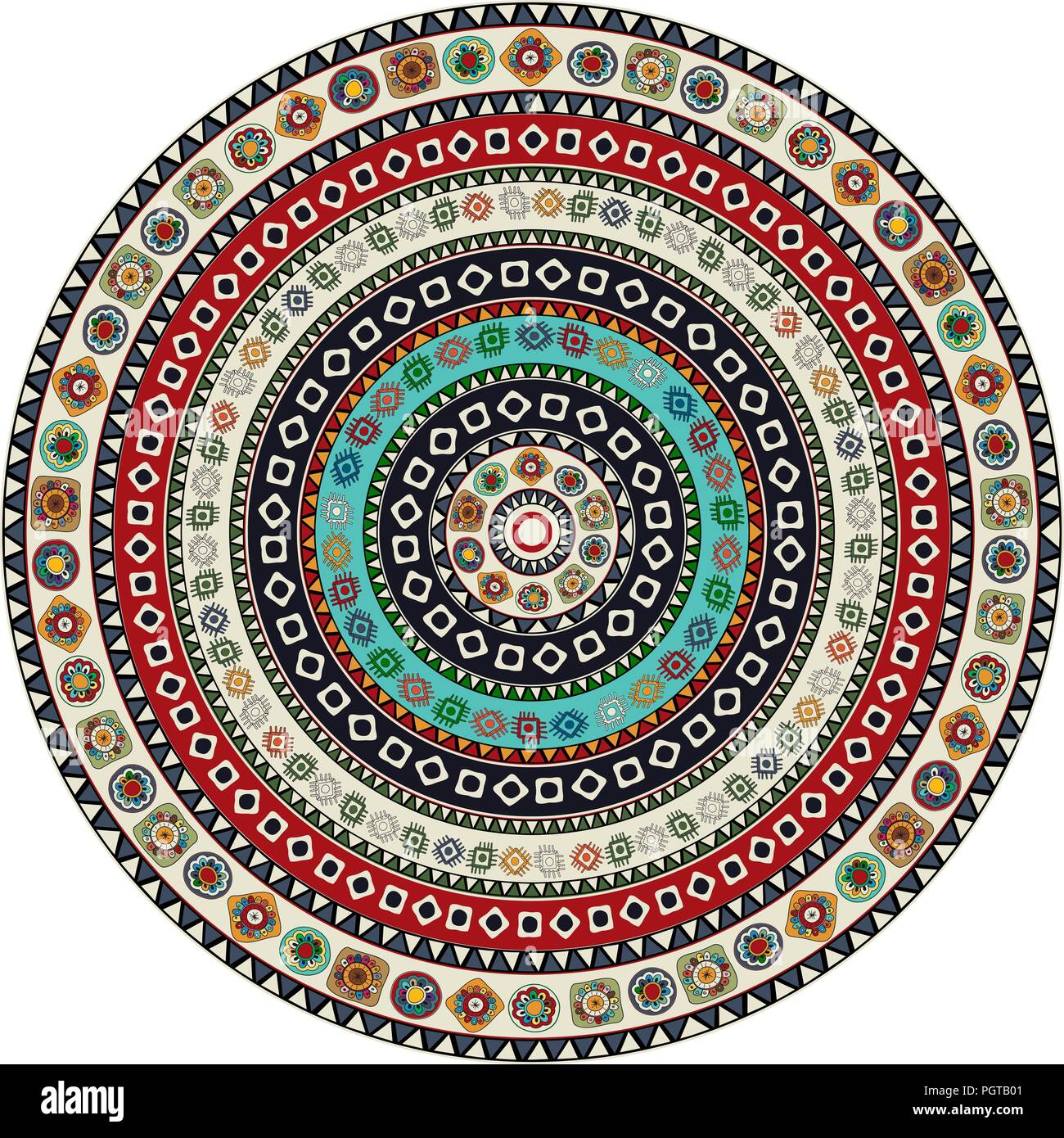 Aztec round decorative design element Stock Vector Image & Art - Alamy