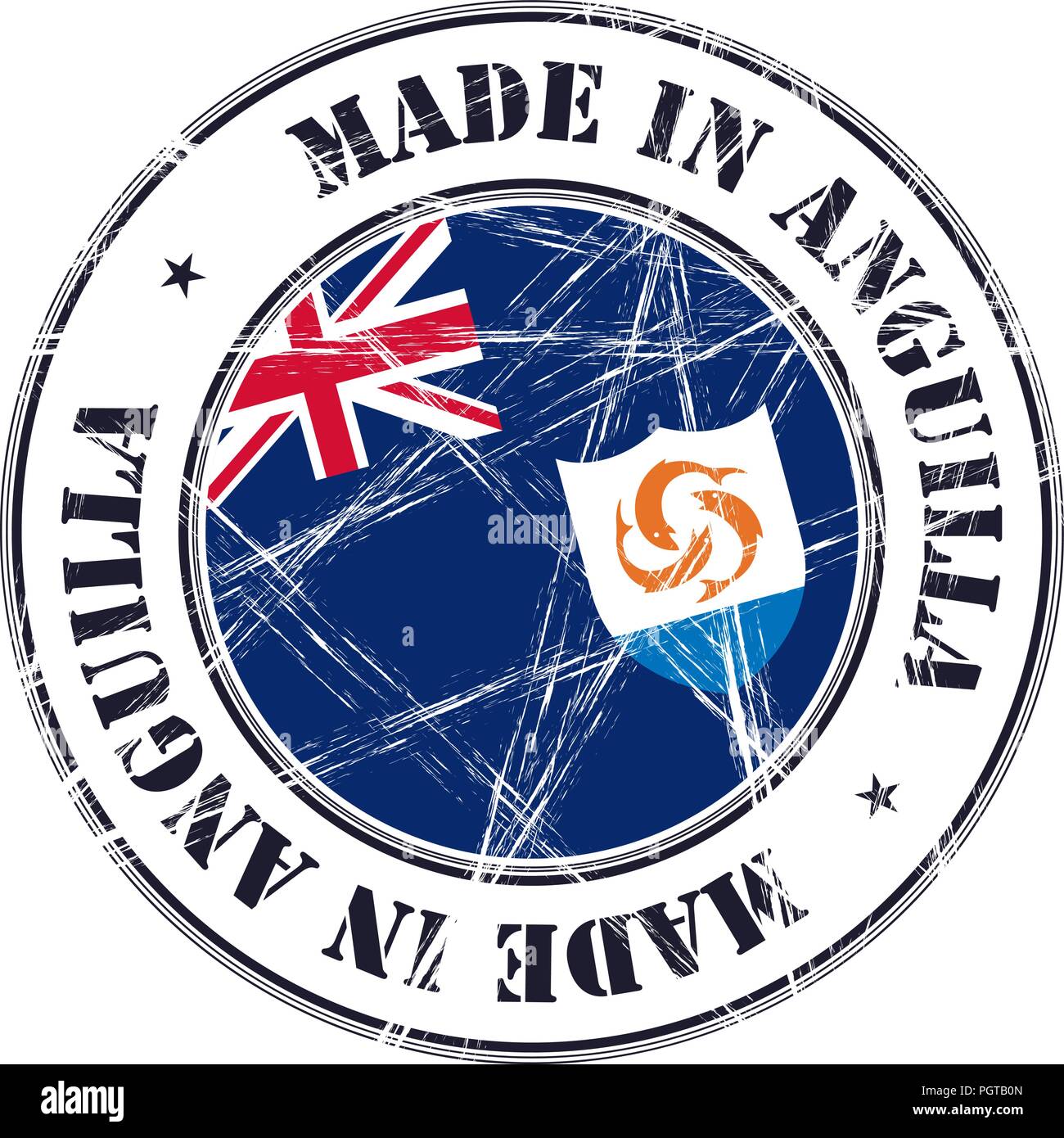 Anguilla national flag Stock Vector Images - Alamy