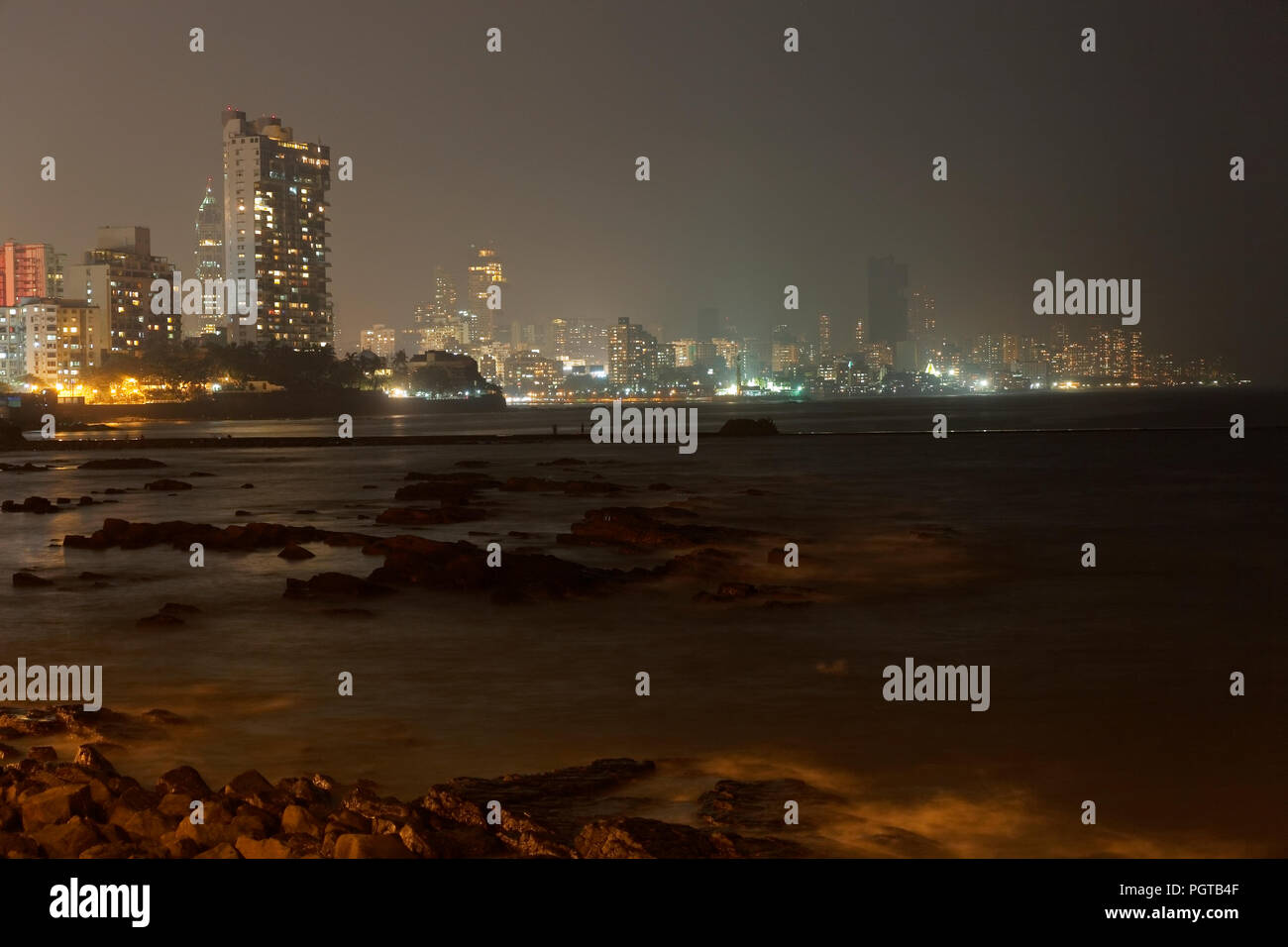 Tall buildings, traffic at Worli and Haji Ali area in Mumbai, India ...