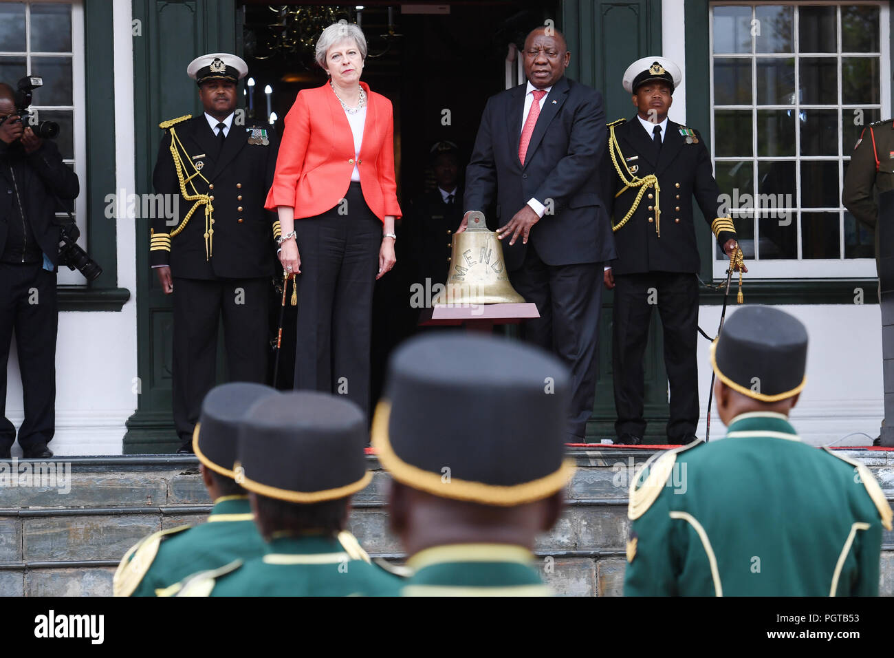 Prime Minister Theresa May gives the bell of the First World War ...