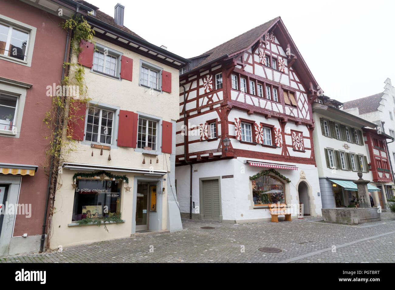 Colourful houses in Stein am Rhein. Stein am Rhein is situated where ...