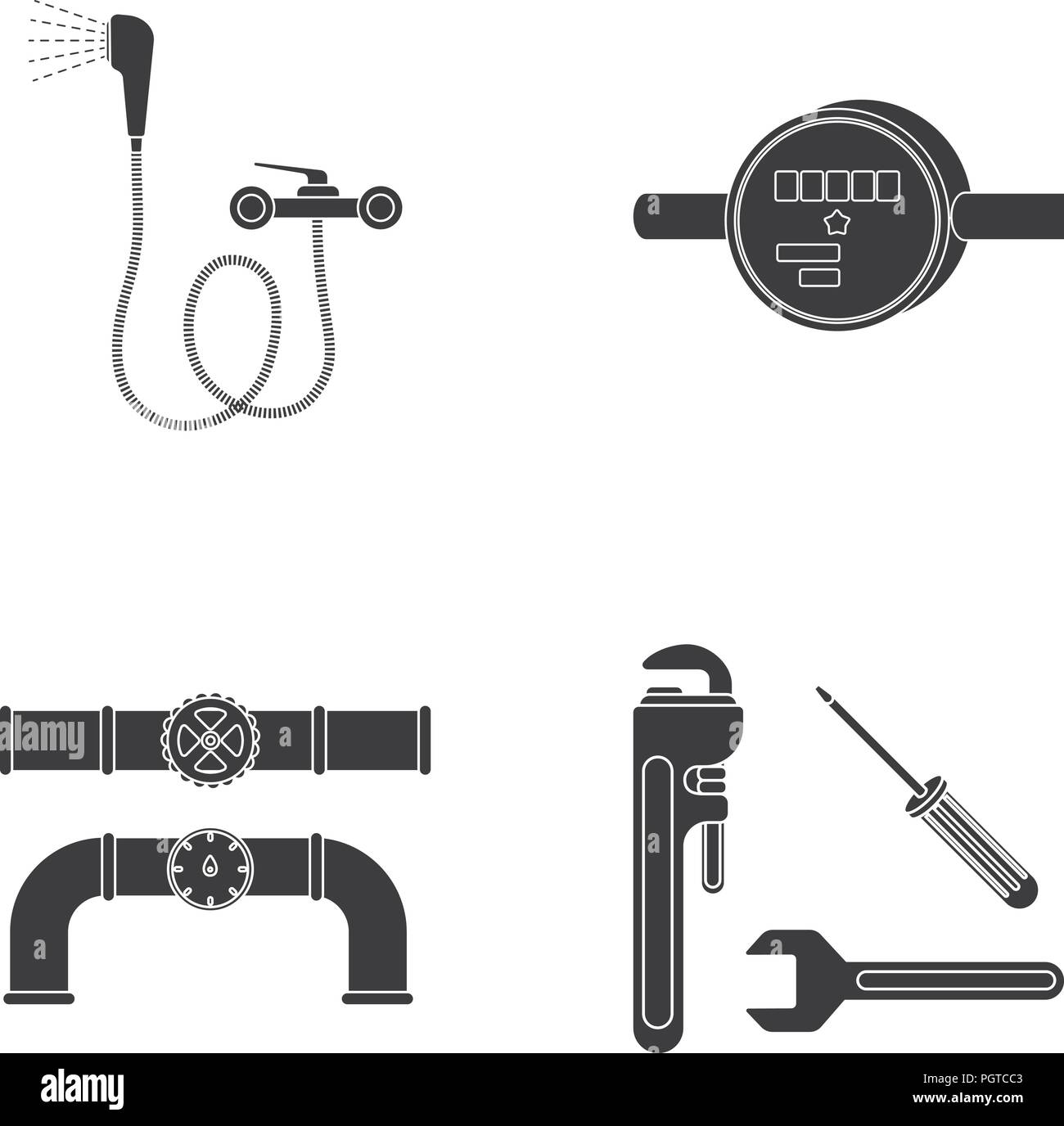black,collection,equipment,faucet,icon,illustration,isolated,latch ...