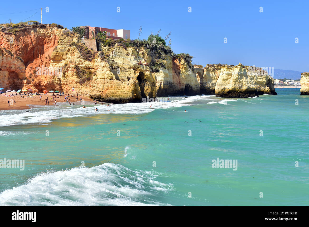 Cliffs at Pinhao Beach in Lagos, Portugal Stock Photo - Alamy