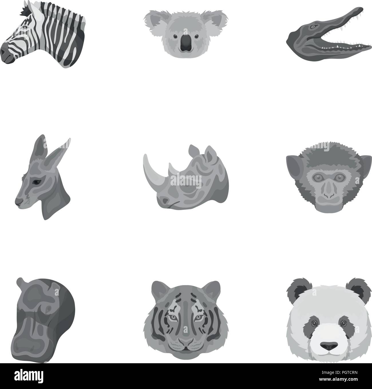 animals,beak,bird,cat,collection,elephant,gray,hippo,horn,icon ...