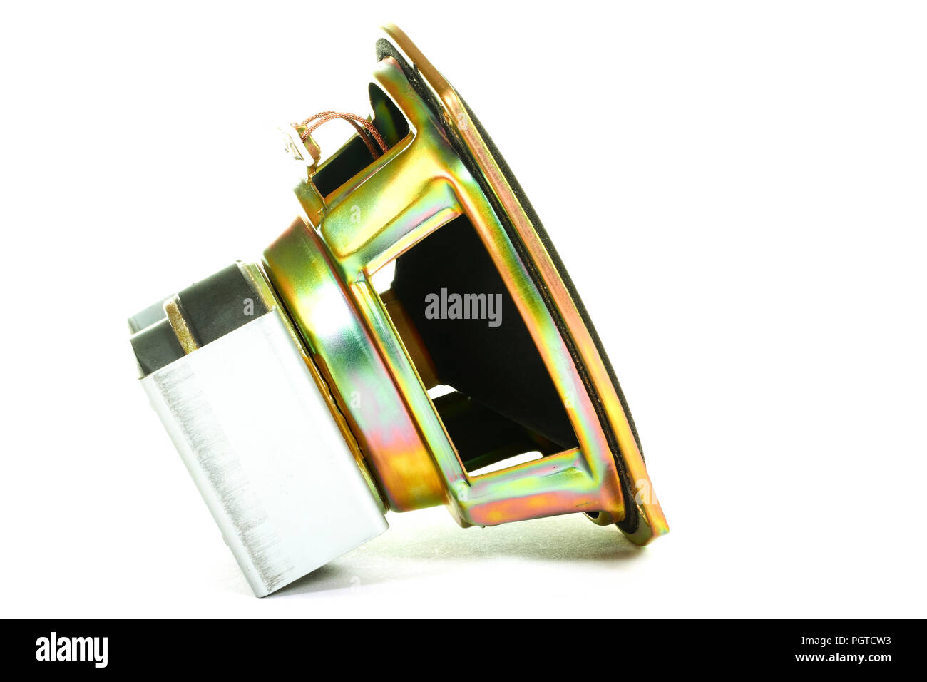 HI FI loudspeaker isolated on a white background Stock Photo - Alamy