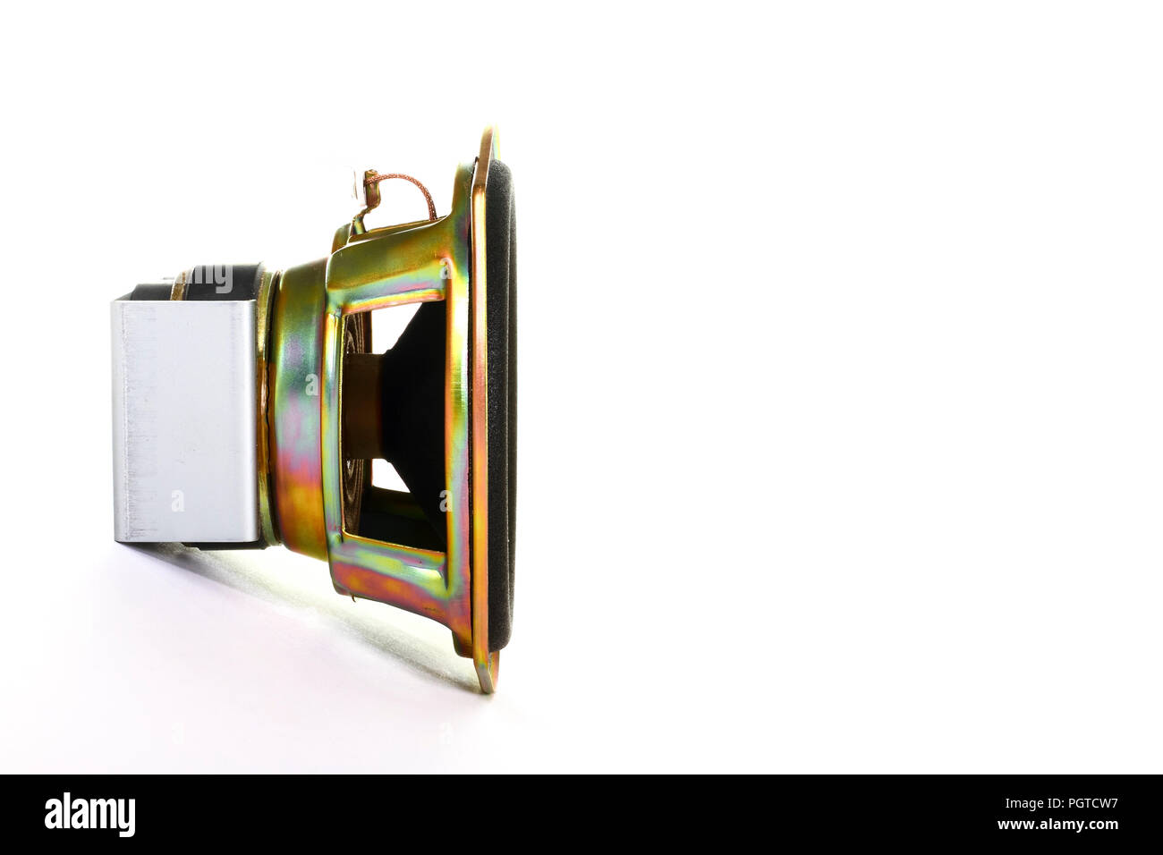 HI FI loudspeaker isolated on a white background with space for copy ...