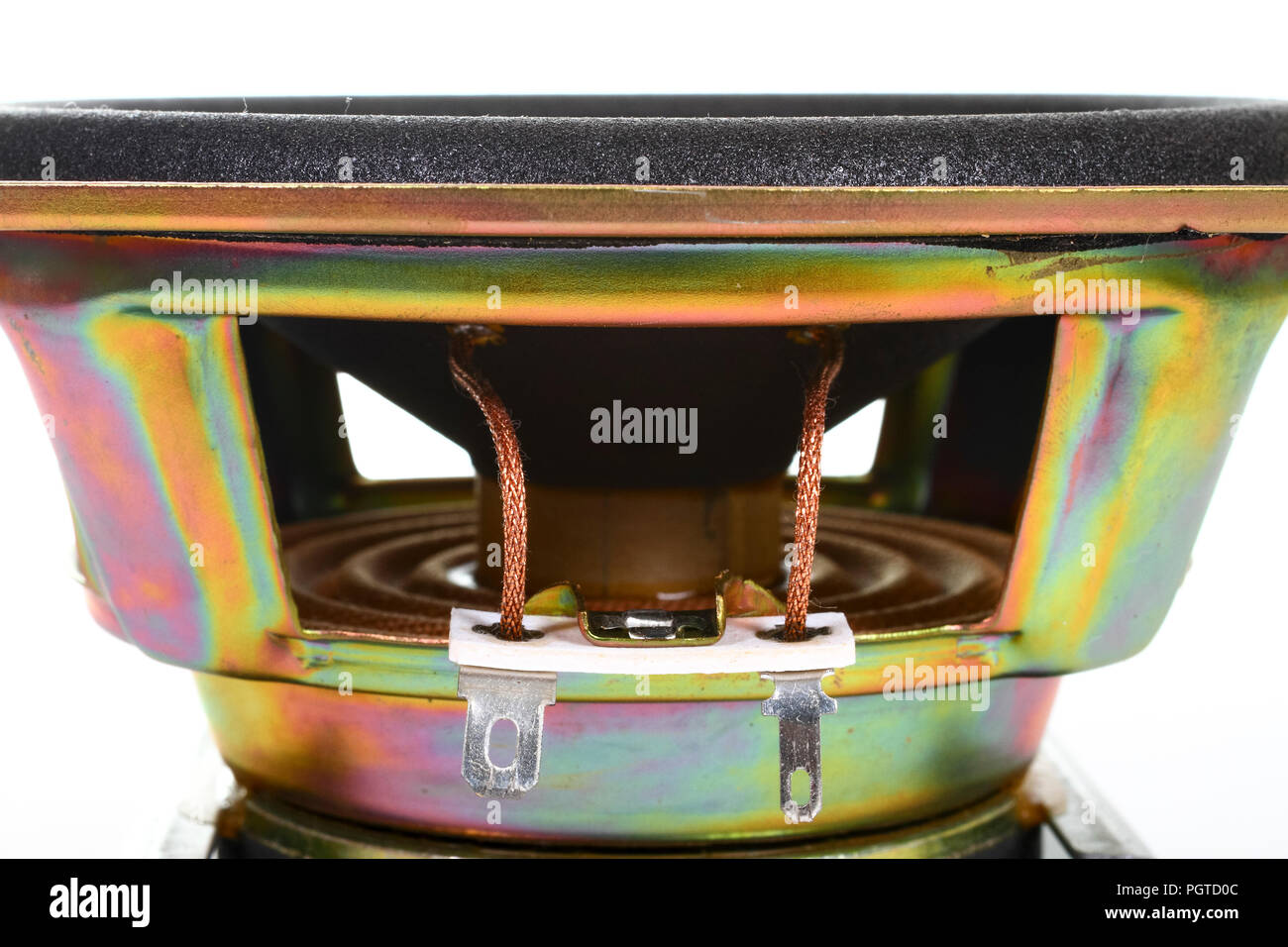 HI FI loudspeaker isolated on a white background Stock Photo - Alamy
