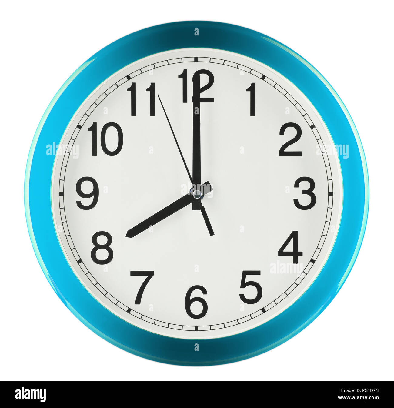 Wall clock isolated on white background. Eight oclock Stock Photo - Alamy