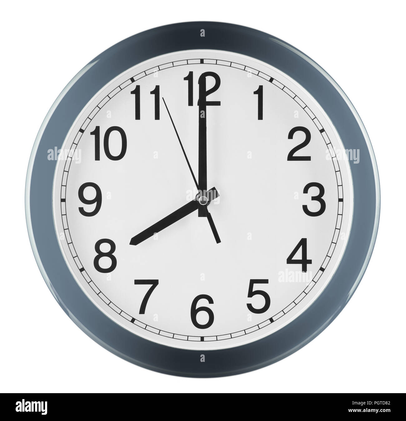 Wall clock isolated on white background. Eight oclock Stock Photo - Alamy