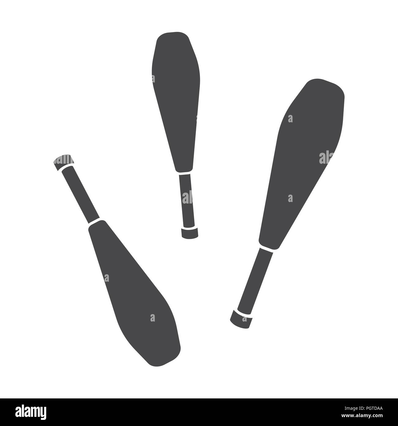 Juggling clubs icon in black style isolated on white background. Circus ...