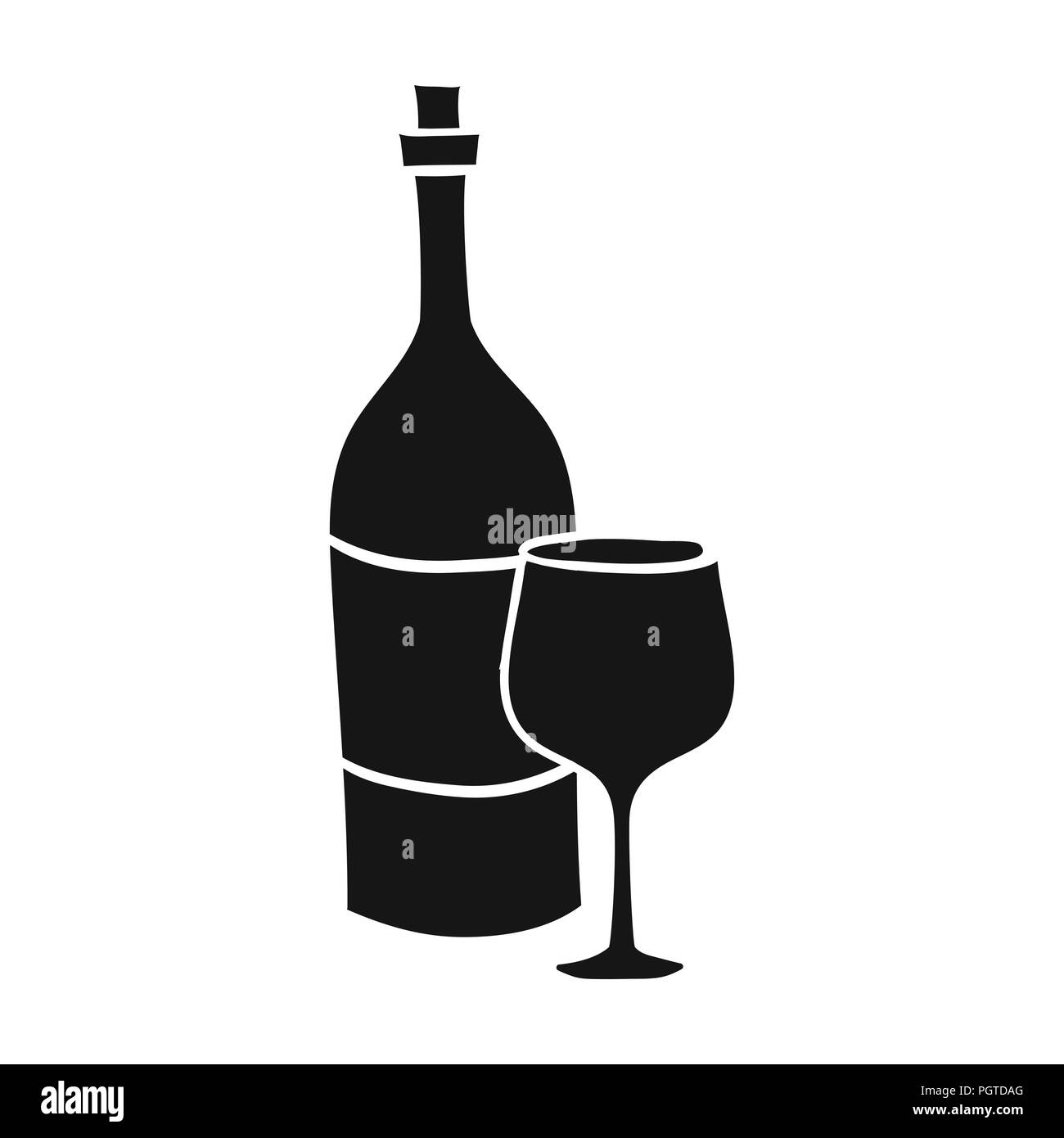 Italian wine from Italy icon in black style isolated on white ...