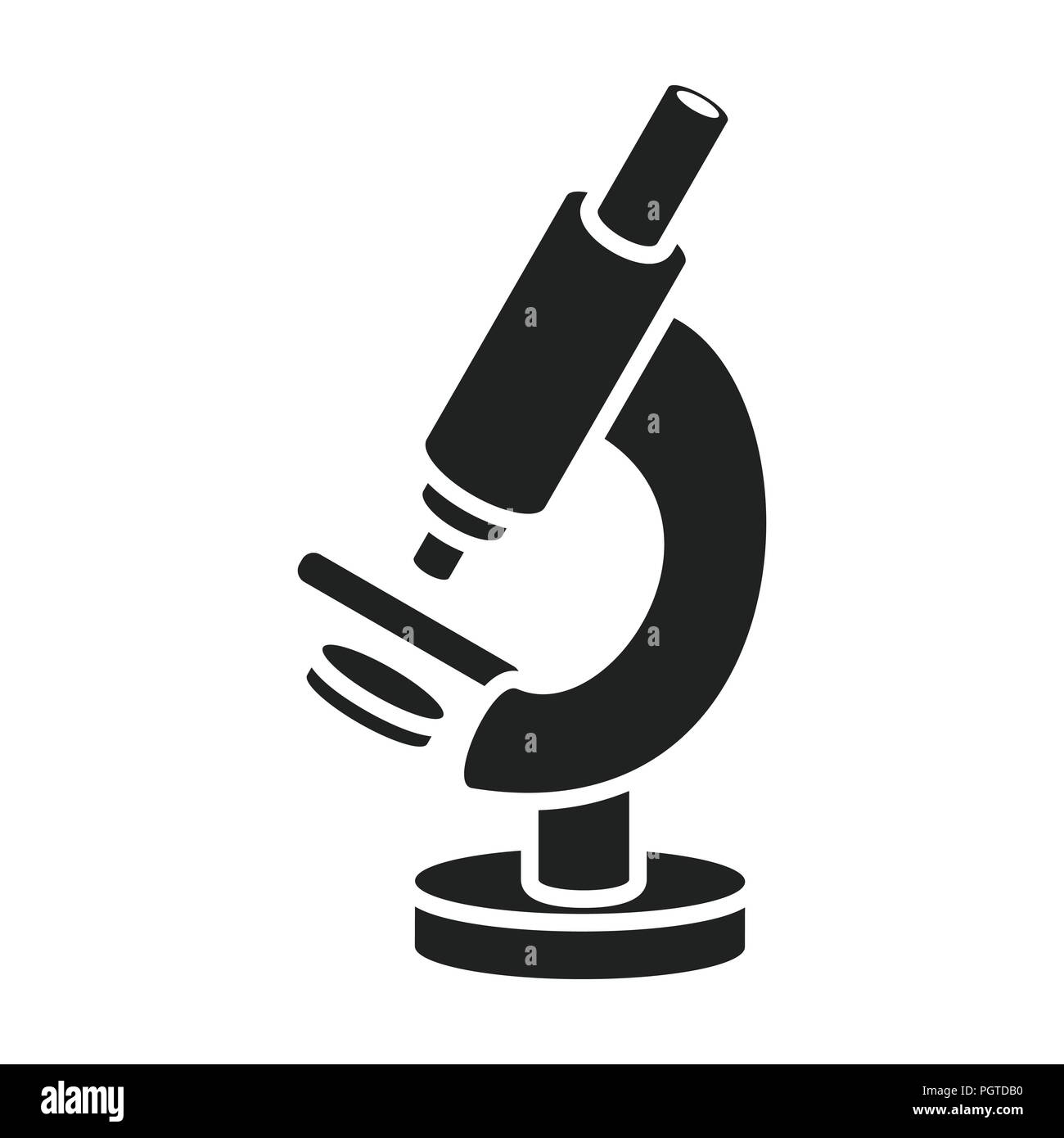 Microscope icon in black style isolated on white background. Medicine ...