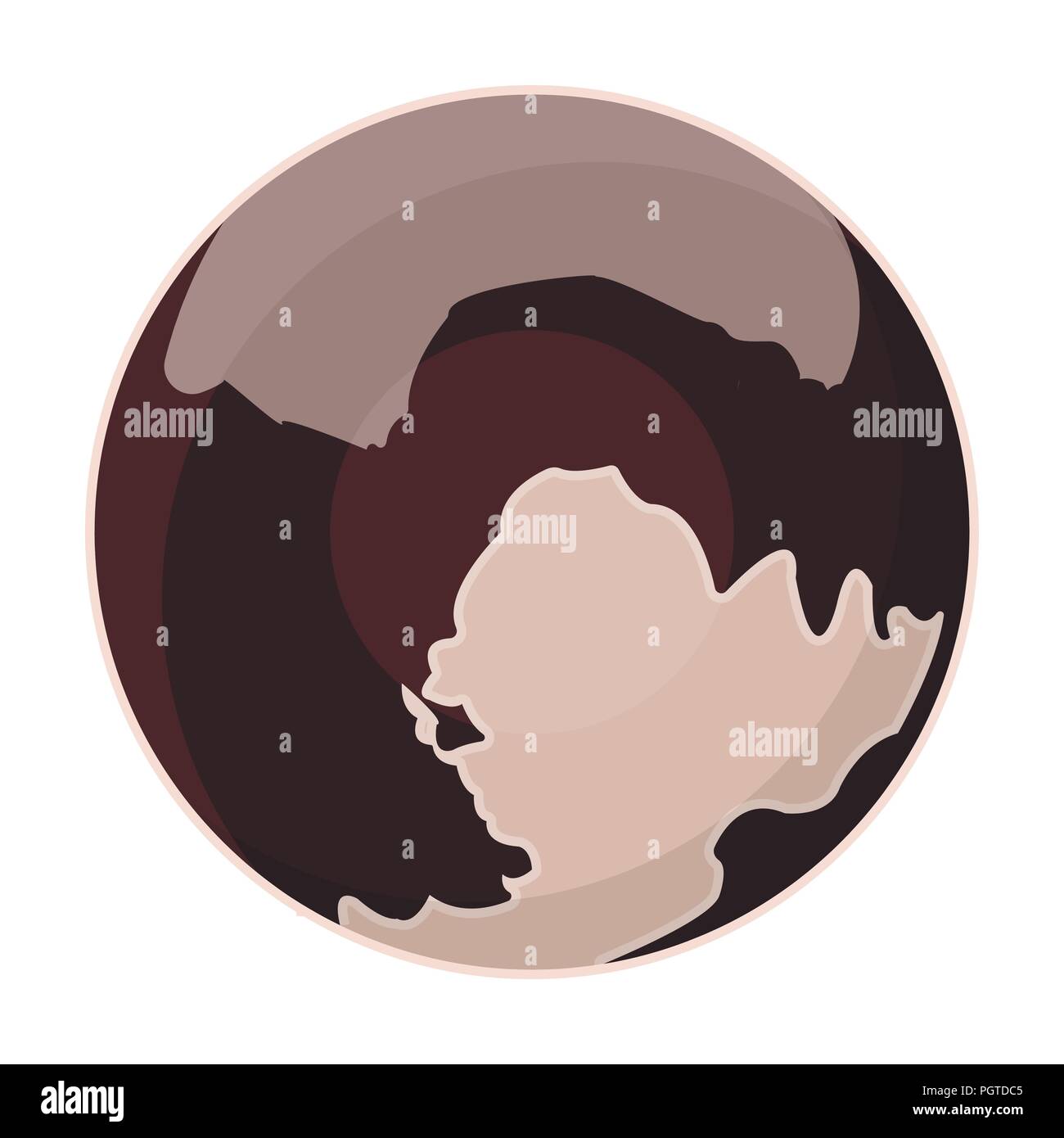 Pluto icon in cartoon design isolated on white background. Planets ...