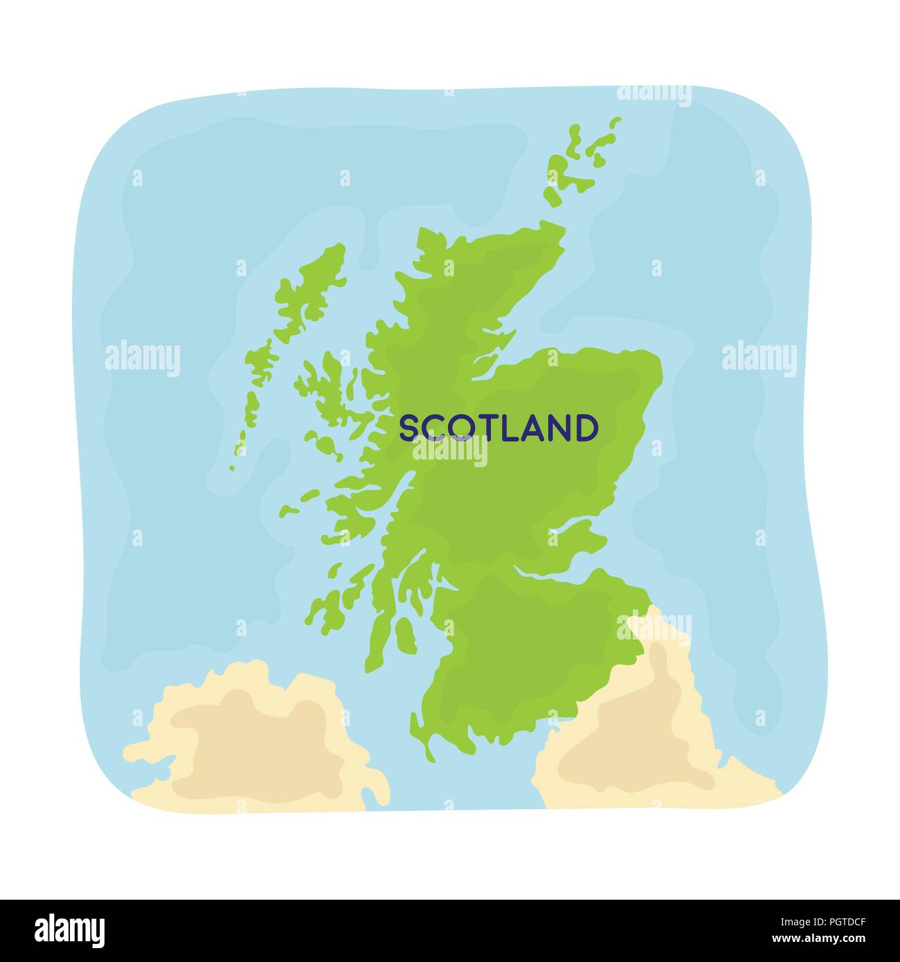 Territory of Scotland icon in cartoon design isolated on white ...