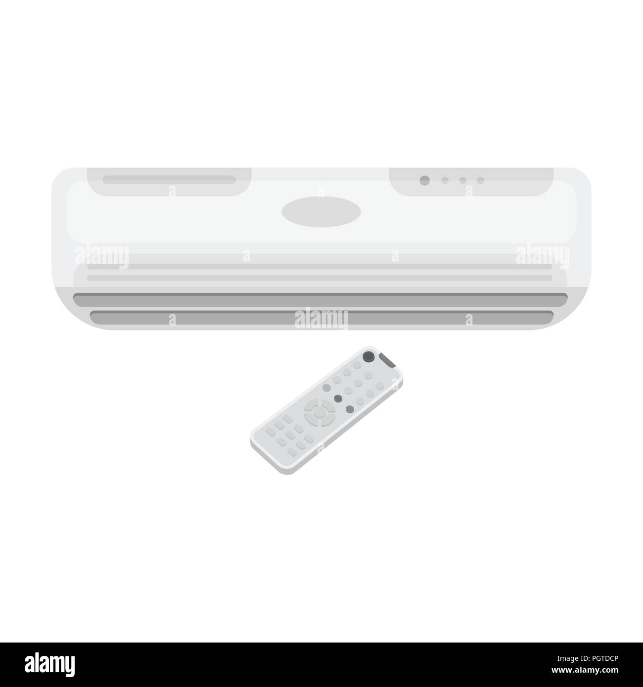 Air conditioner with remote control icon in monochrome style isolated ...