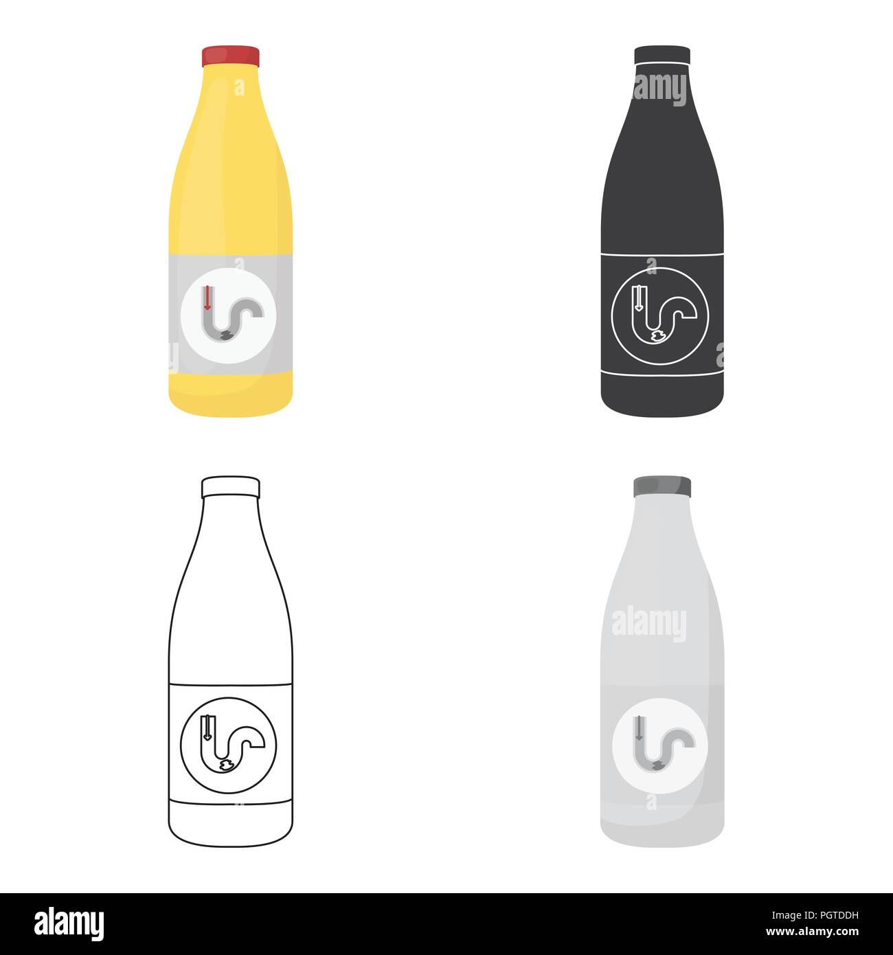 Drain cleaner icon in cartoon style isolated on white background ...