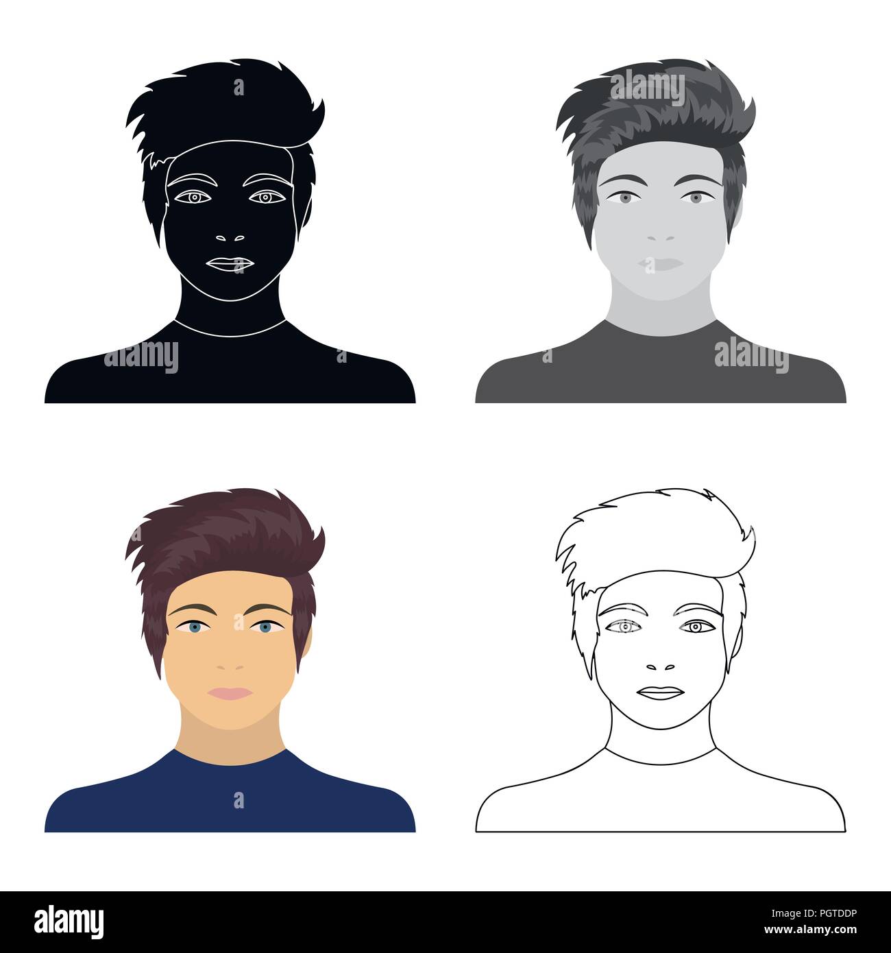 The face of a young guy. Face and appearance single icon in cartoon ...