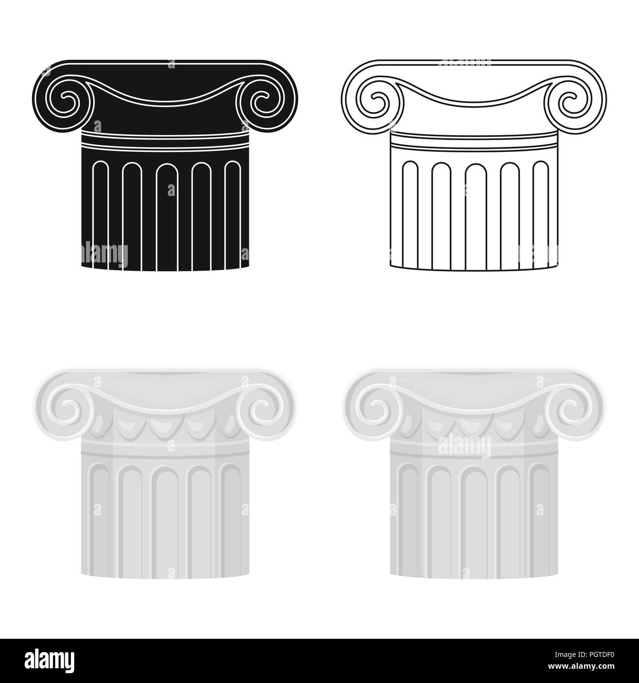 Column icon in cartoon style isolated on white background. Theater ...