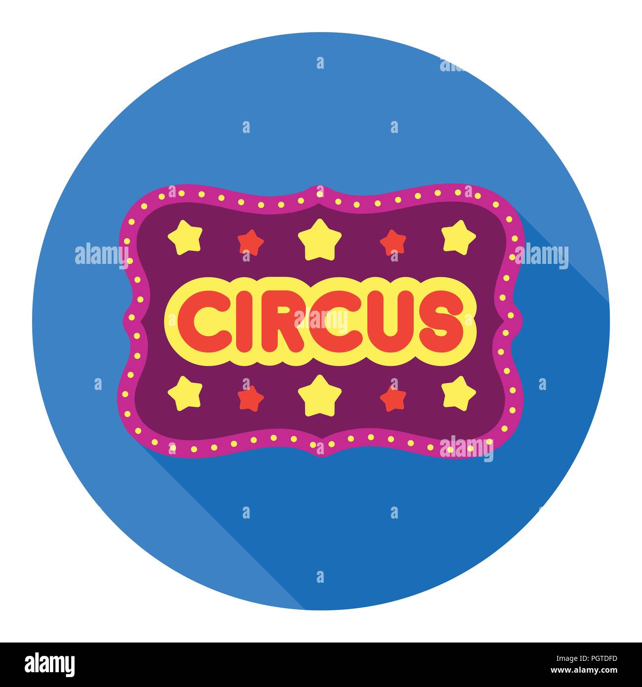 Circus banner icon in flat style isolated on white background. Circus ...