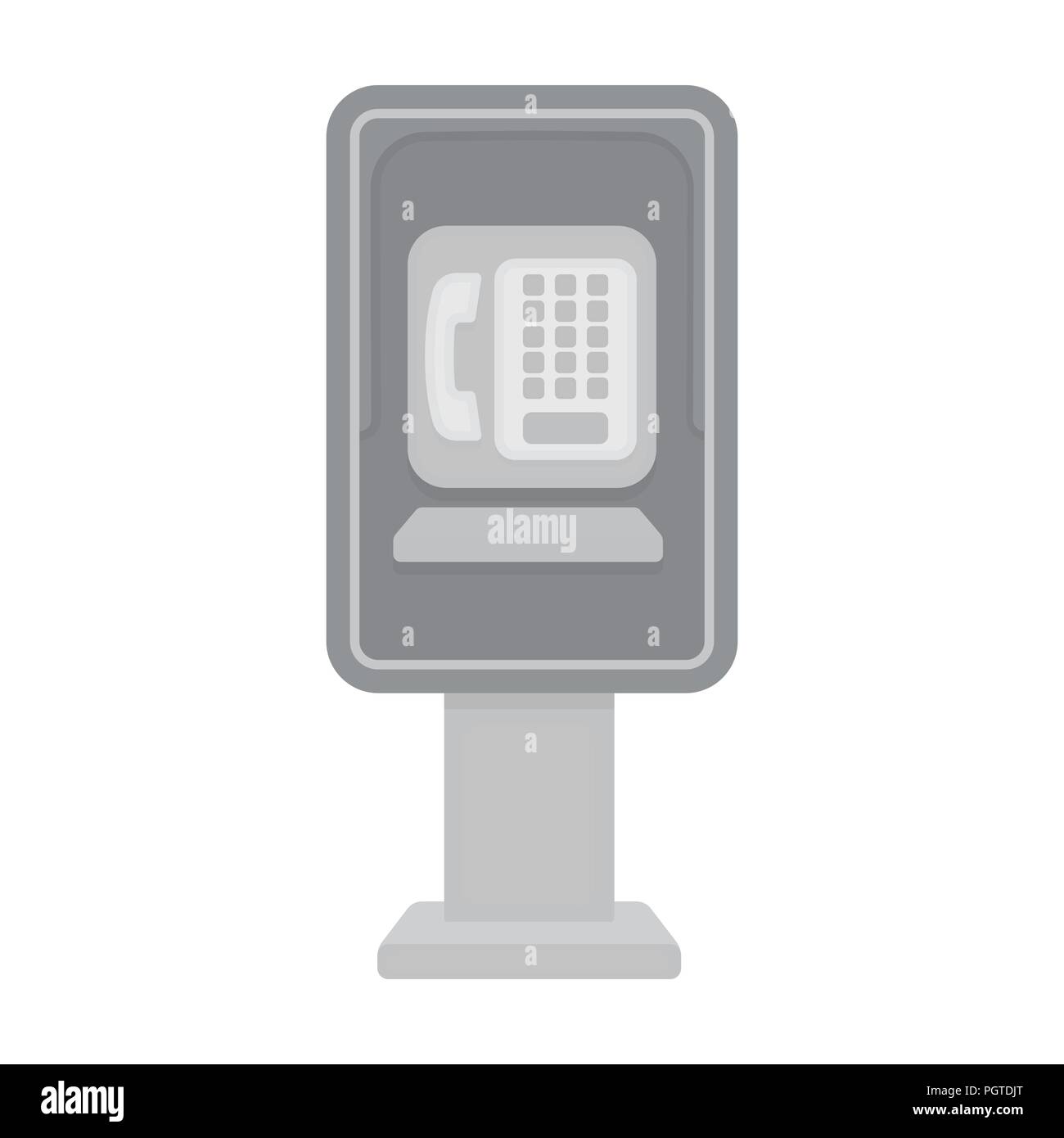 Payphone icon in monochrome style isolated on white background. Park ...