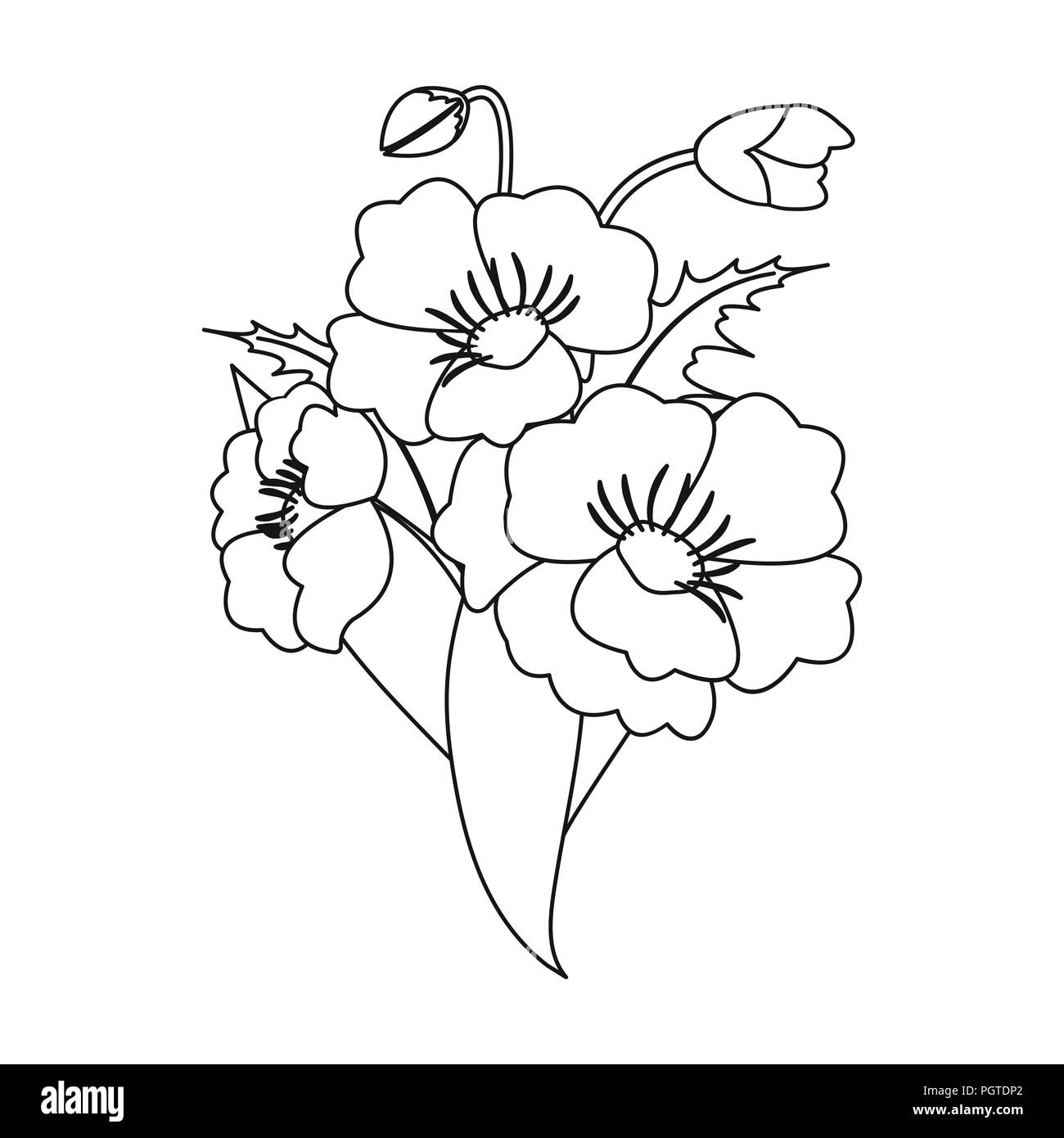 Bunch Of Flowers Outline