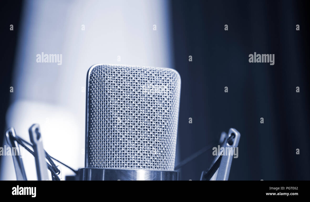 Sound recording studio large diaphragm voice microphone for voiceover ...