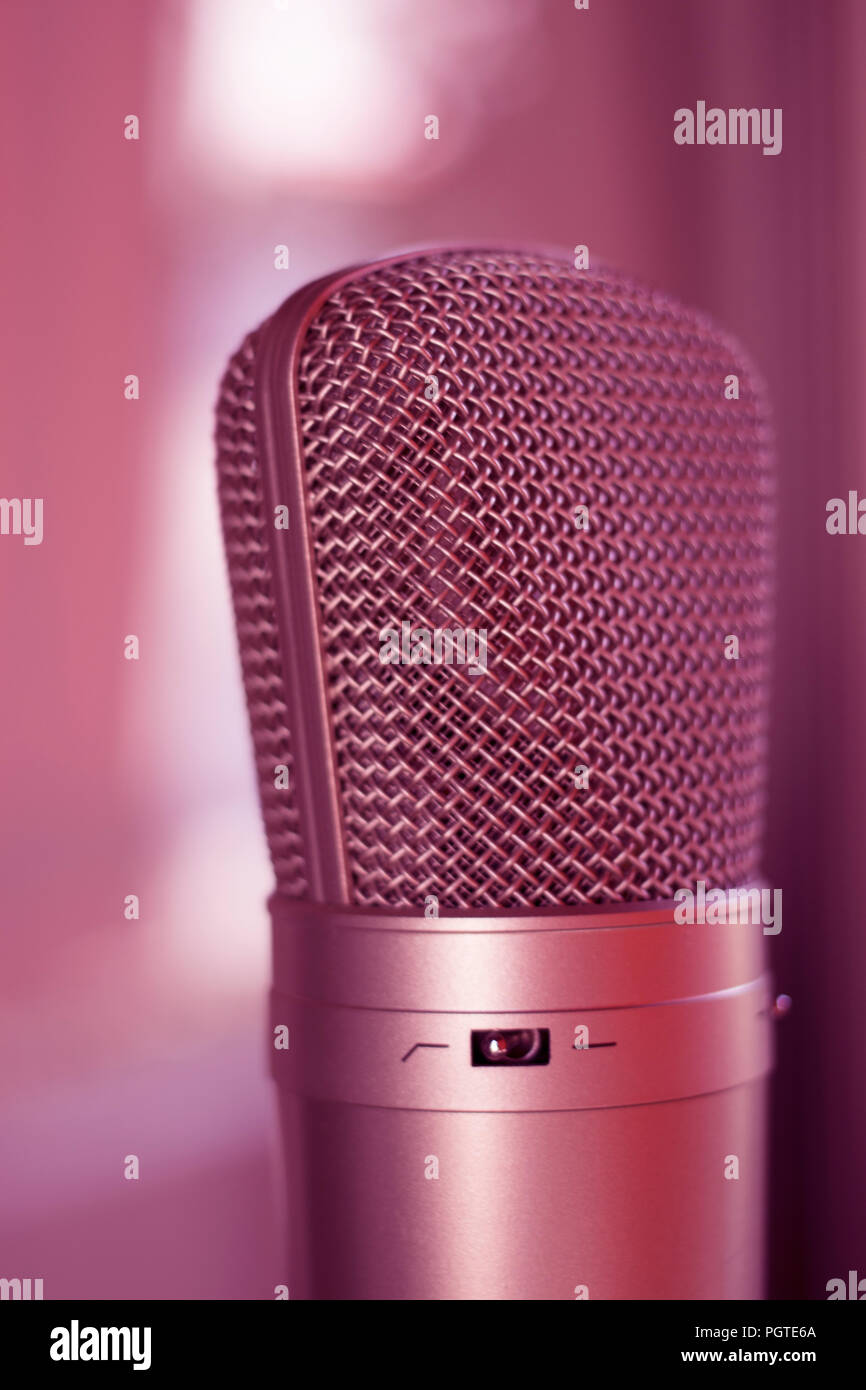 Sound recording studio large diaphragm voice microphone for voiceover ...