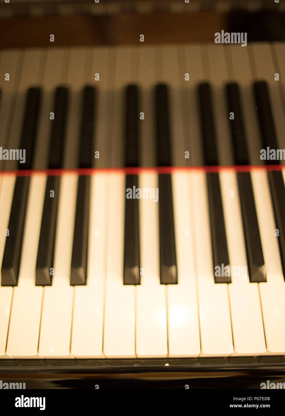 Concert hall grand piano keyboard keys ready for classical music ...