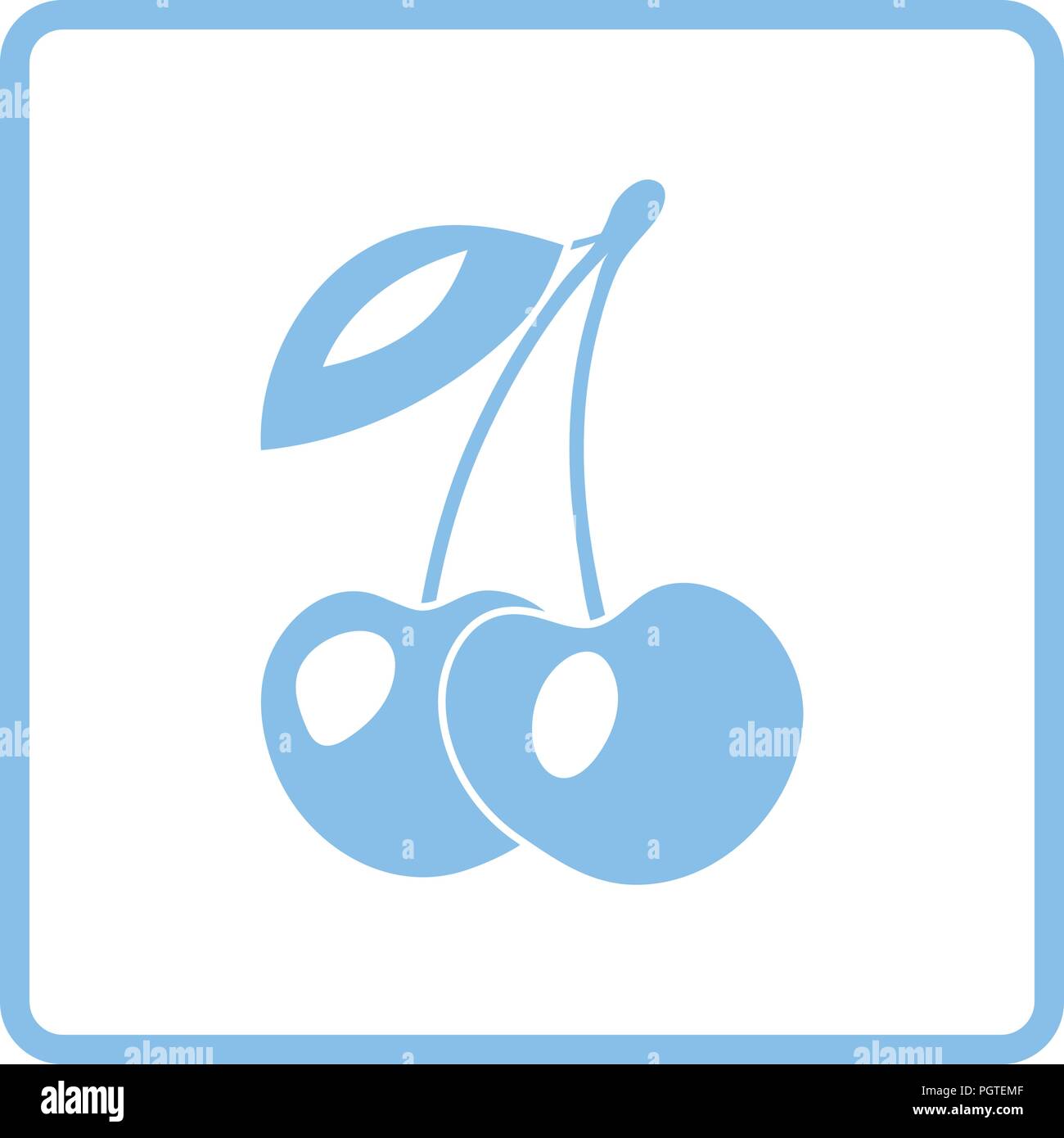 Icon of Cherry. Blue frame design. Vector illustration Stock Vector ...