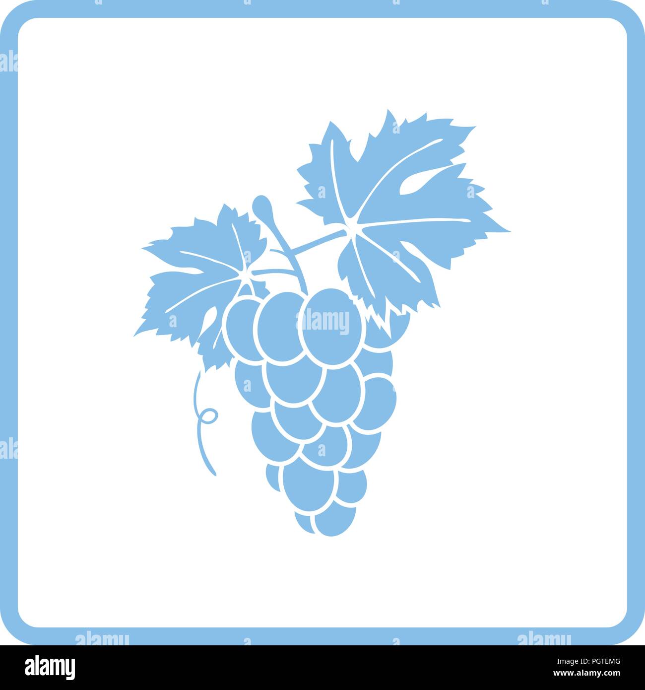 Icon of Grape. Blue frame design. Vector illustration Stock Vector ...