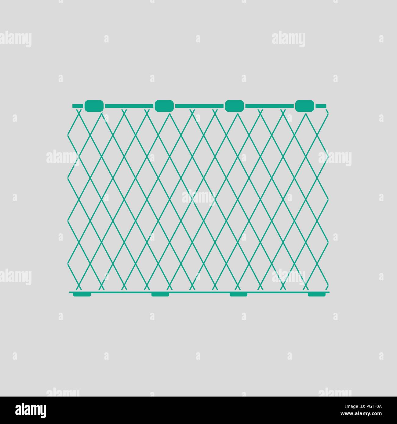 Icon of Fishing net . Gray background with green. Vector illustration ...