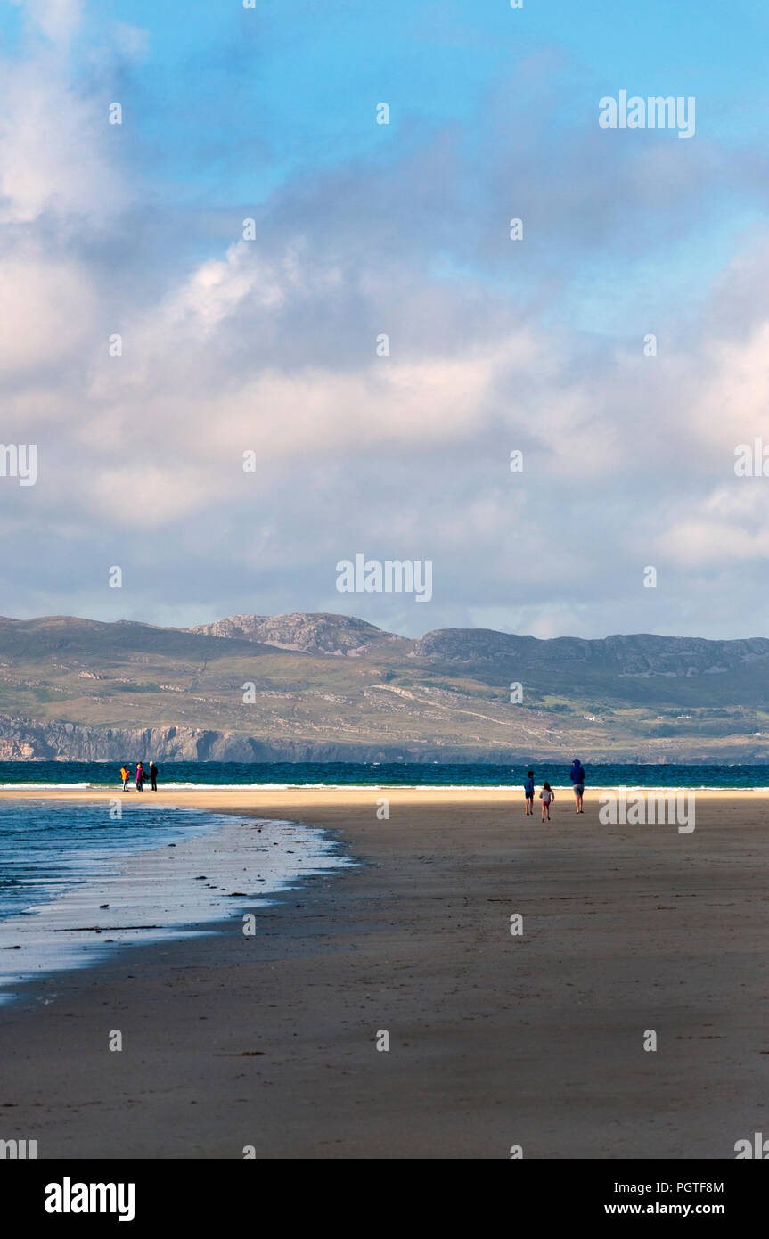Narin Strand beach near Ardara, County Donegal, Ireland. Evening light ...