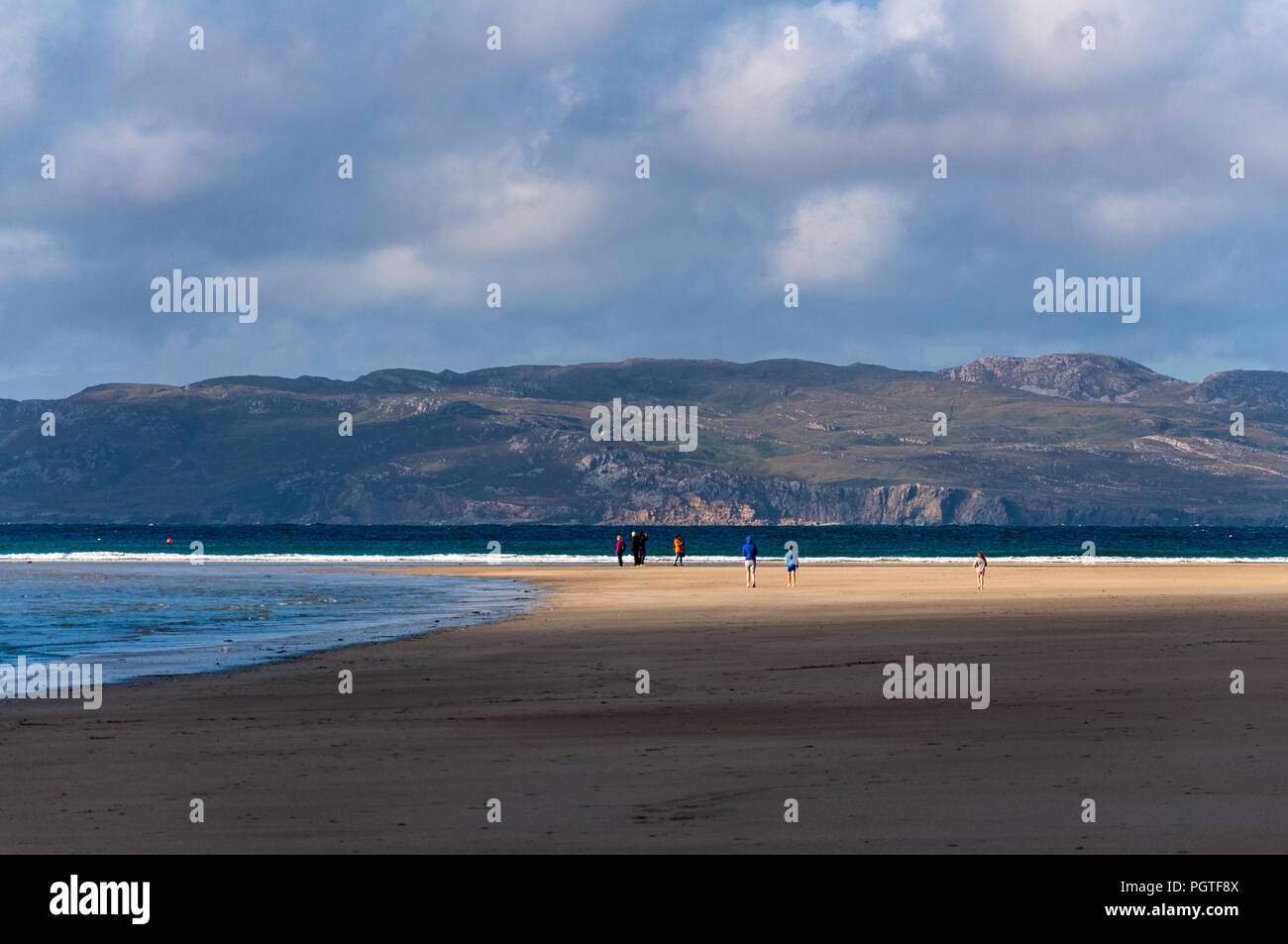 Narin Strand beach near Ardara, County Donegal, Ireland. Evening light ...