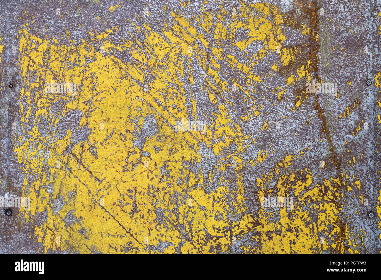 Worn yellow paint on metal sheet texture background Stock Photo - Alamy
