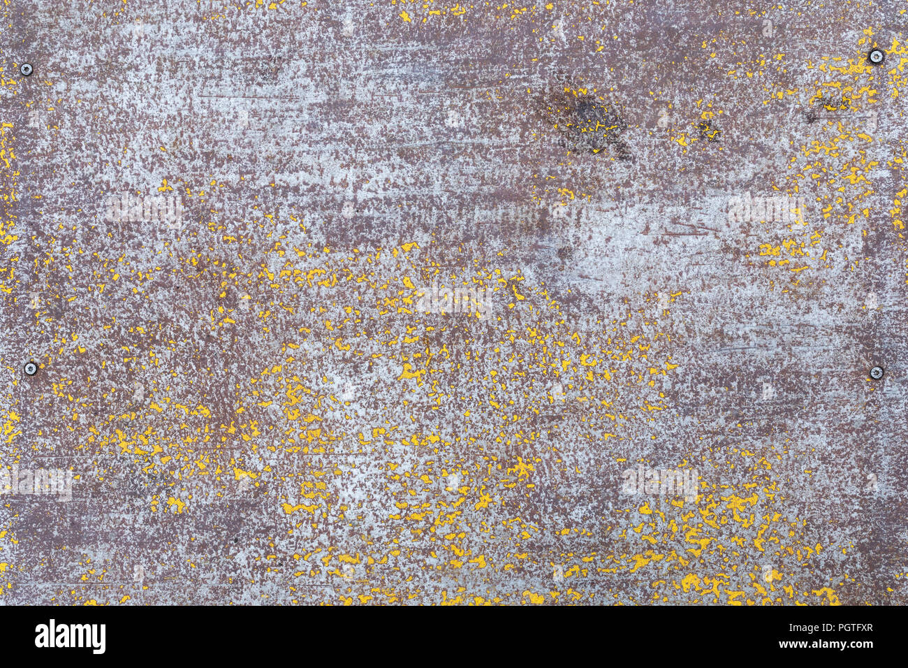 Worn yellow paint on metal sheet texture background Stock Photo - Alamy