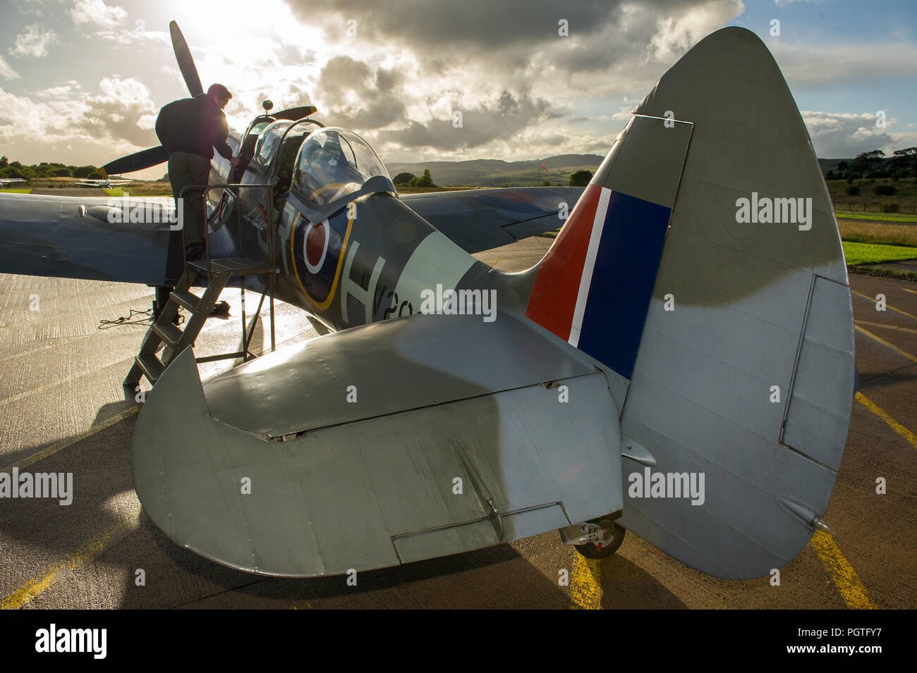 Special Spitfire flights at Cumbernauld Airport, Cumbernauld, Scotland ...