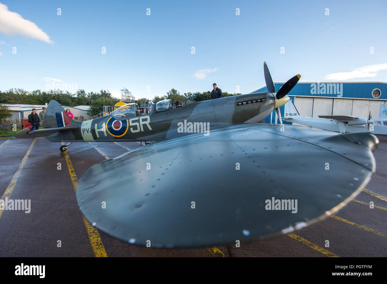 Special Spitfire flights at Cumbernauld Airport, Cumbernauld, Scotland ...